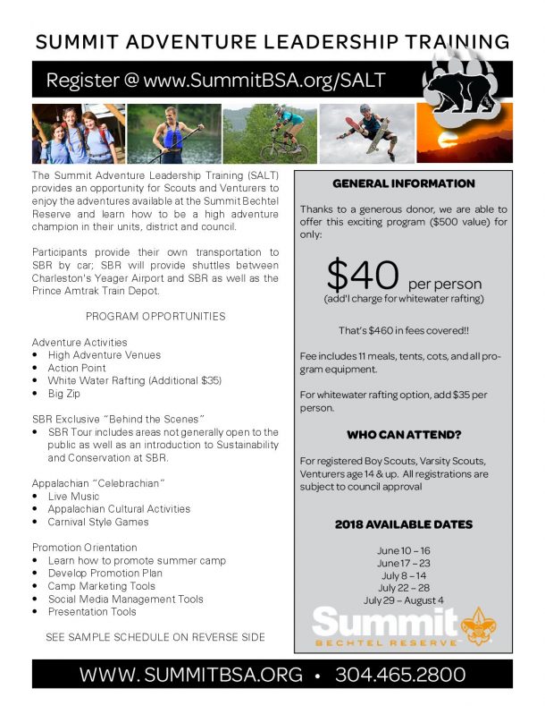 2018 SALT Program (1) - The Summit Bechtel Reserve